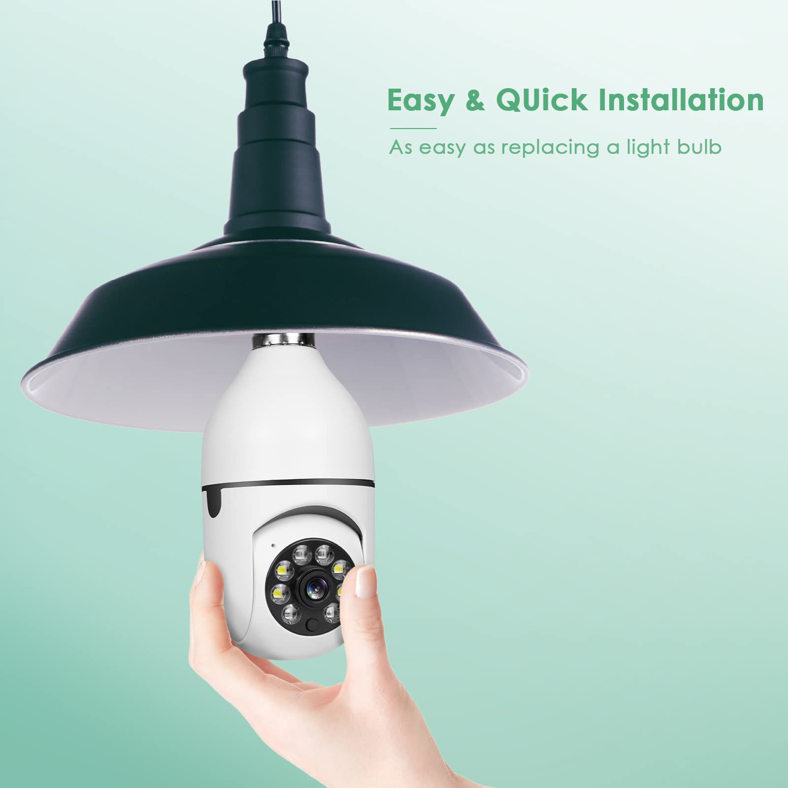 GetUSCart- Light Bulb Security Camera,WiFi 360 Degree PTZ IP Camera ...