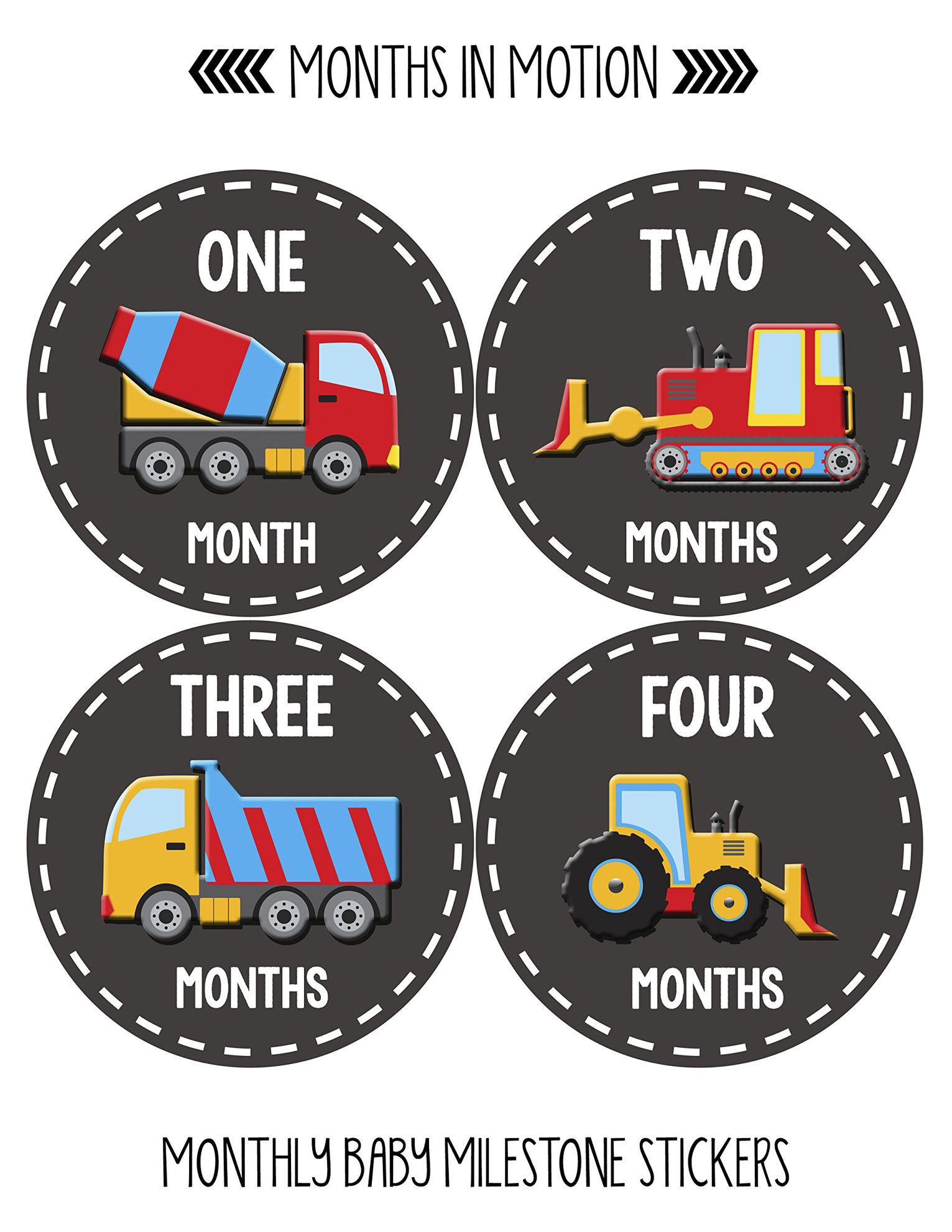 GetUSCart- Baby Month Stickers for Boy - Monthly Milestone Sticker for ...