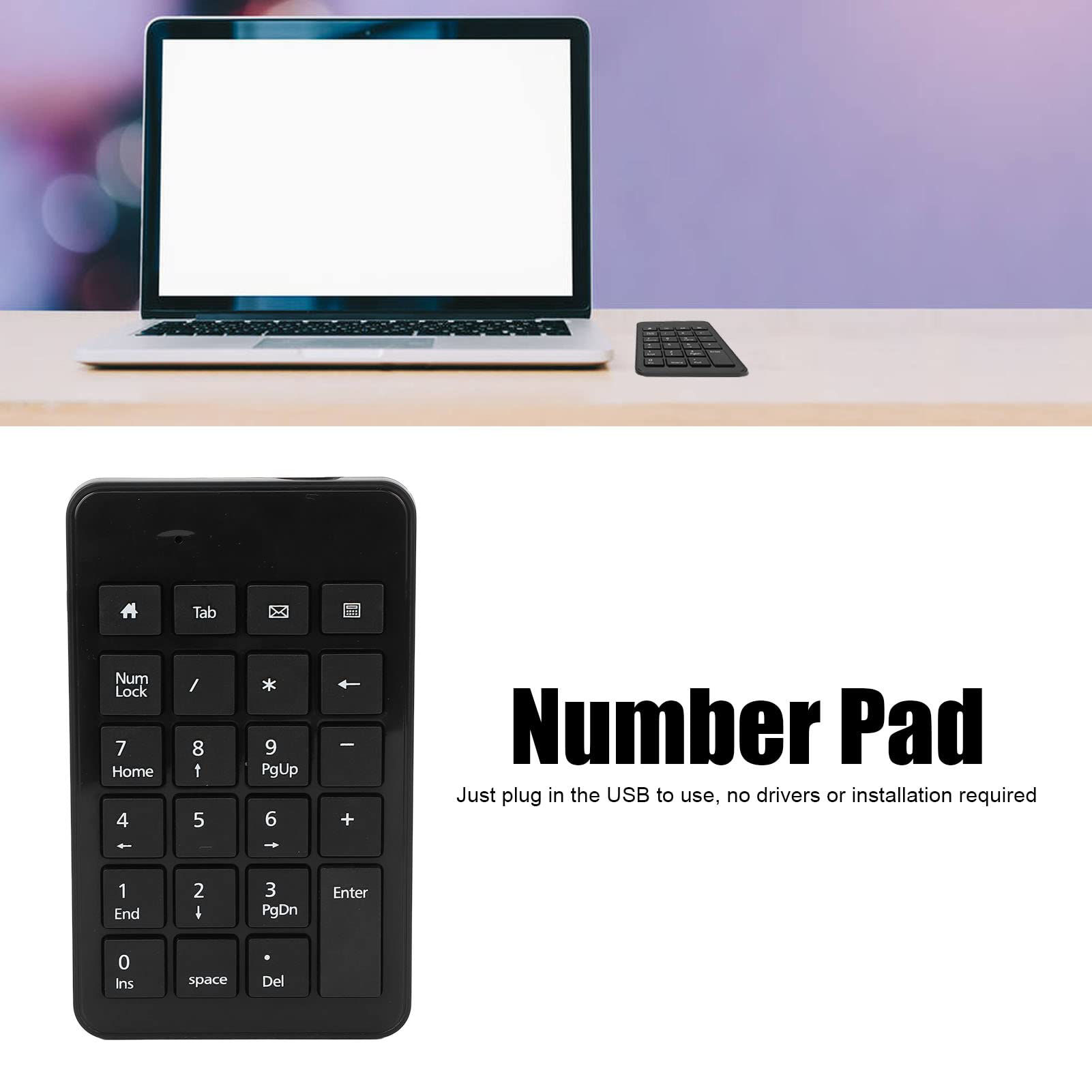 GetUSCart- Heayzoki Wired USB Numeric Keypad, 23 Full Size Keys & Ultra ...