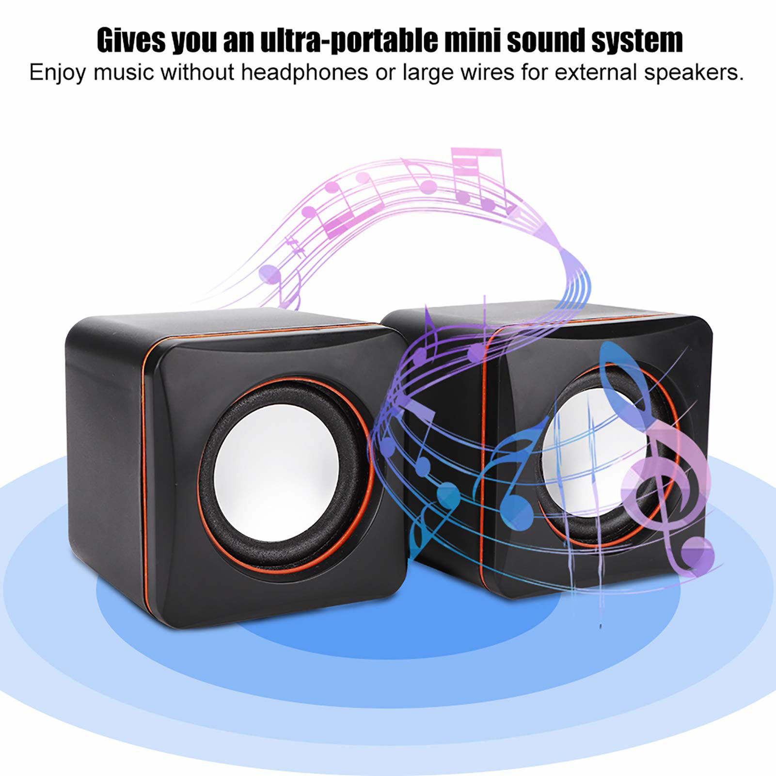 GetUSCart- Computer Speakers Mini Cube USB Speaker Stereo 3.5mm Jack ...