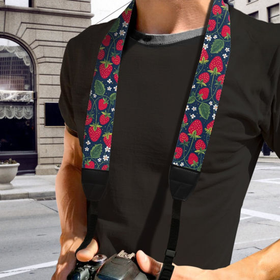 GetUSCart- Boatee Strawberry Camera Strap Shoulder Strap Cross Body Camera Strap Dslr Strap ...