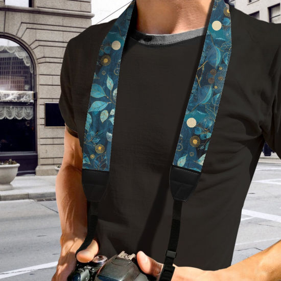 GetUSCart- Boatee Blue Leaves Camera Strap Cross Body Camera Strap ...