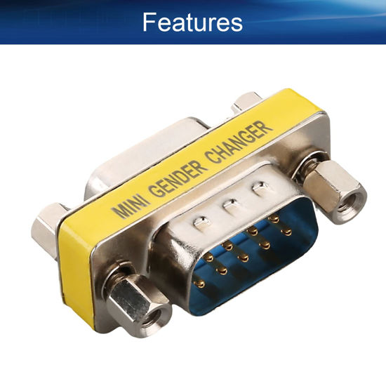 GetUSCart- Heyiarbeit 9-pin 2-Row DB9 VGA Gender Changer Male to Female Mini Gender Changer ...