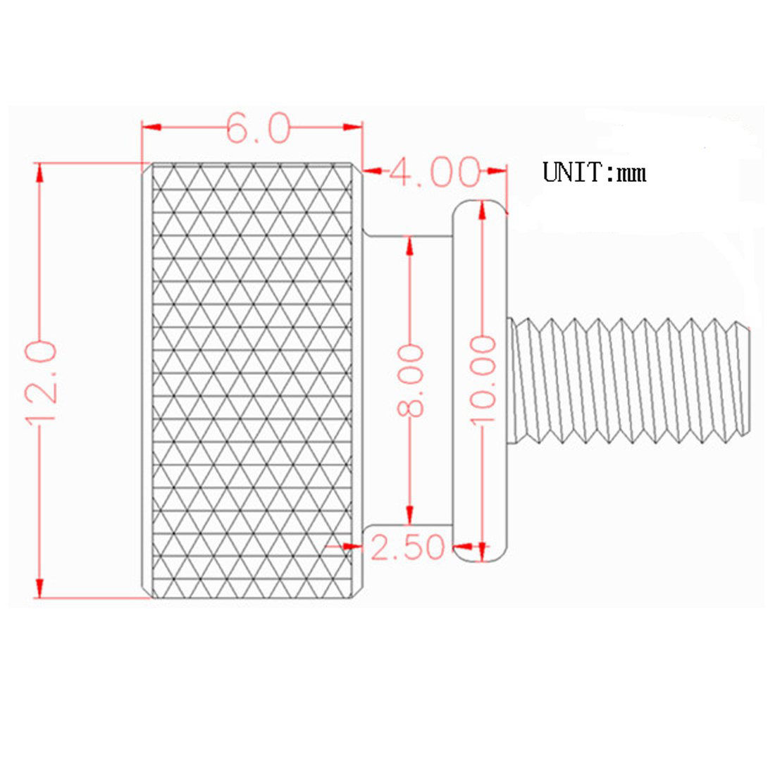 GetUSCart- uxcell Computer PC Case M4x10mm Shoulder Type Knurled Thumb ...