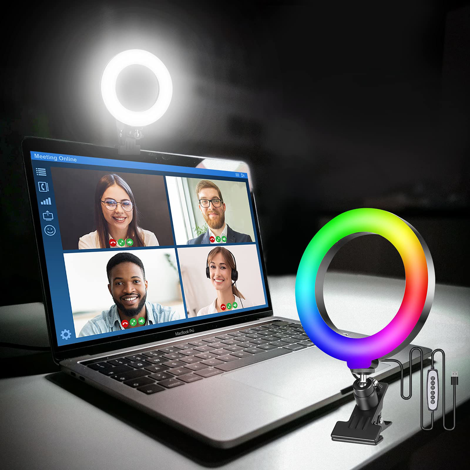 GetUSCart- Ulanzi Video Conference Lighting Kit, 6.3" Selfie RGB Ring ...