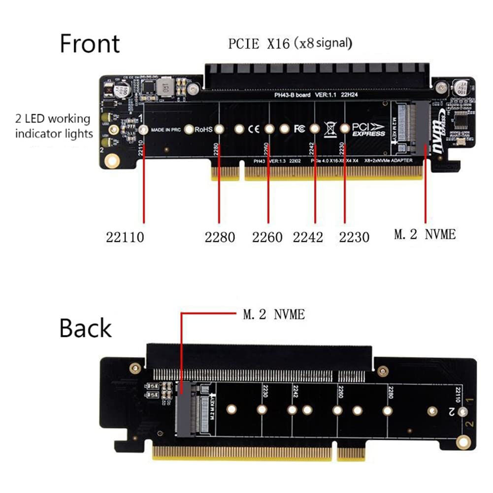 GetUSCart- GZSHUNLI PCIE X16 to M.2 NVME SSD Adapter Card PCIE4.0 ...