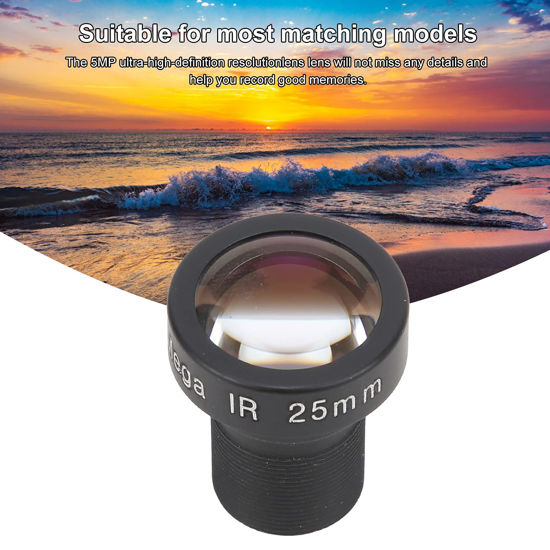 GetUSCart- 5MP CCTV Camera Lens, 25mm Optical Focal Length, M12xP0.5 ...