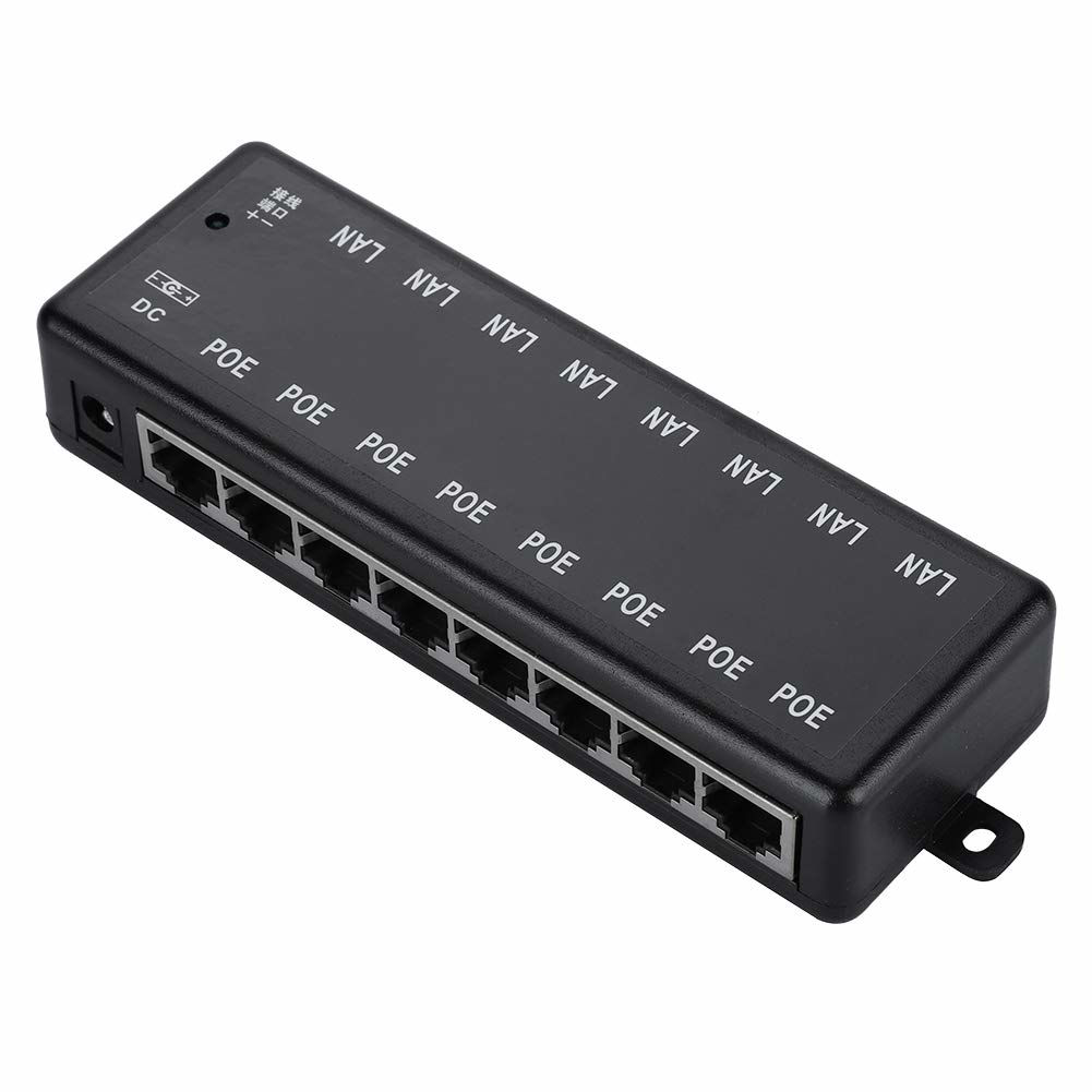 GetUSCart- 8 Port PoE Injector Adapter DC12V-48V 8 Interfaces Passive ...