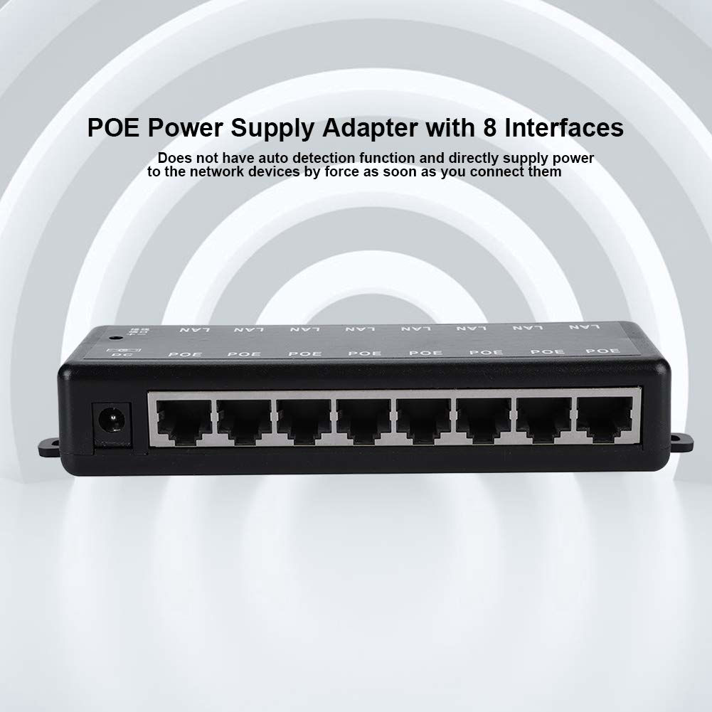 GetUSCart- 8 Port PoE Injector Adapter DC12V-48V 8 Interfaces Passive POE Adapter Power Over ...