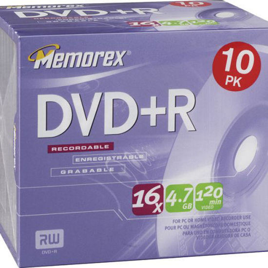 GetUSCart- Memorex DVD+R 16x 4.7GB 10 Pack in Jewel Cases