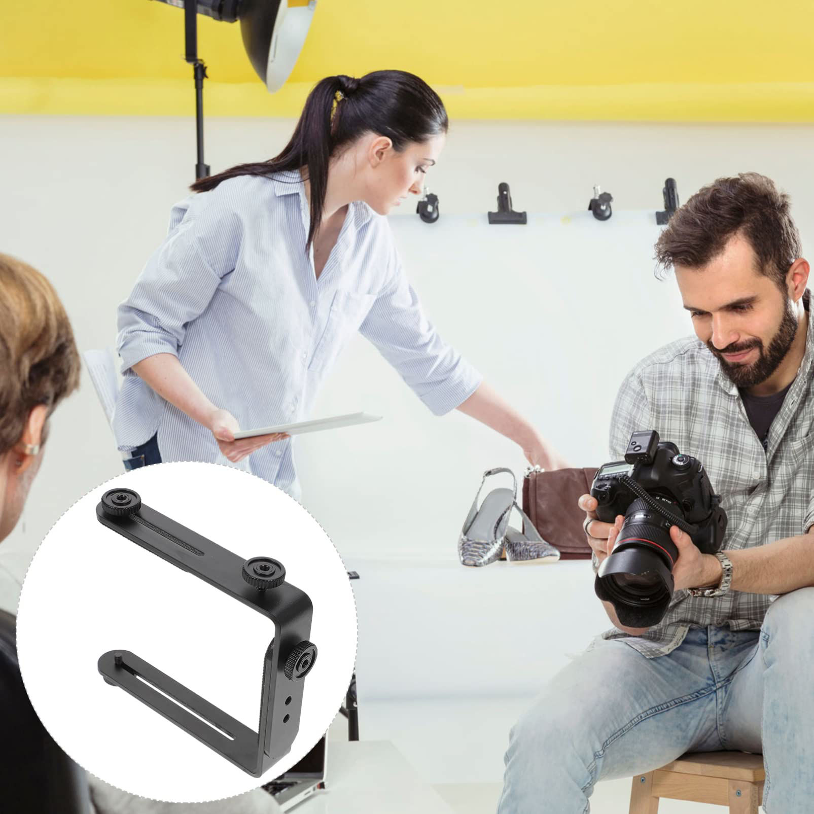 GetUSCart- Double L-Bracket L-Shape Camera Bracket L-Shape Flash Light ...