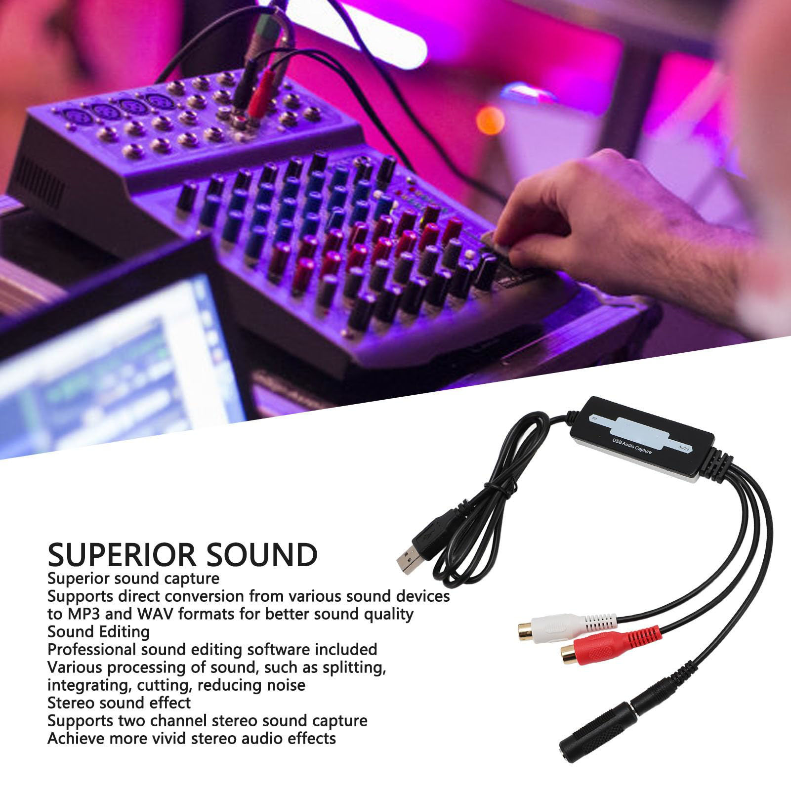 GetUSCart- Professional Left and Right Channel Stereo Sound Device, USB ...