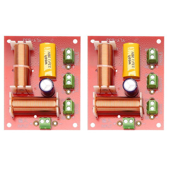GetUSCart- LILYRIN 2Pcs 200W 3 Way Audio Speaker Crossover Treble + Midrange + Bass Crossover ...