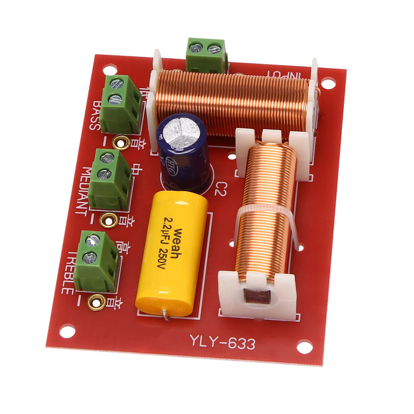 GetUSCart- LILYRIN 2Pcs 200W 3 Way Audio Speaker Crossover Treble + Midrange + Bass Crossover ...