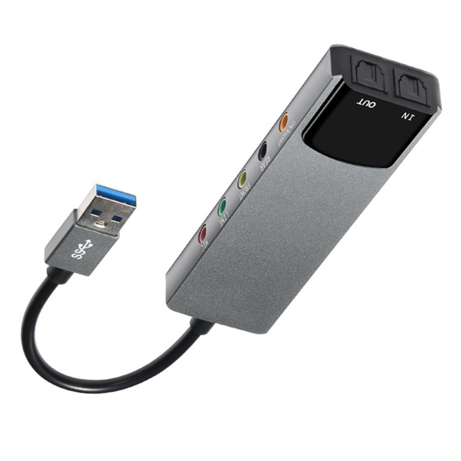 GetUSCart- USB to RJ45 External Sound Card, 5.1 Channels+Fiber SPDIF Output, Supports AES/EBU ...