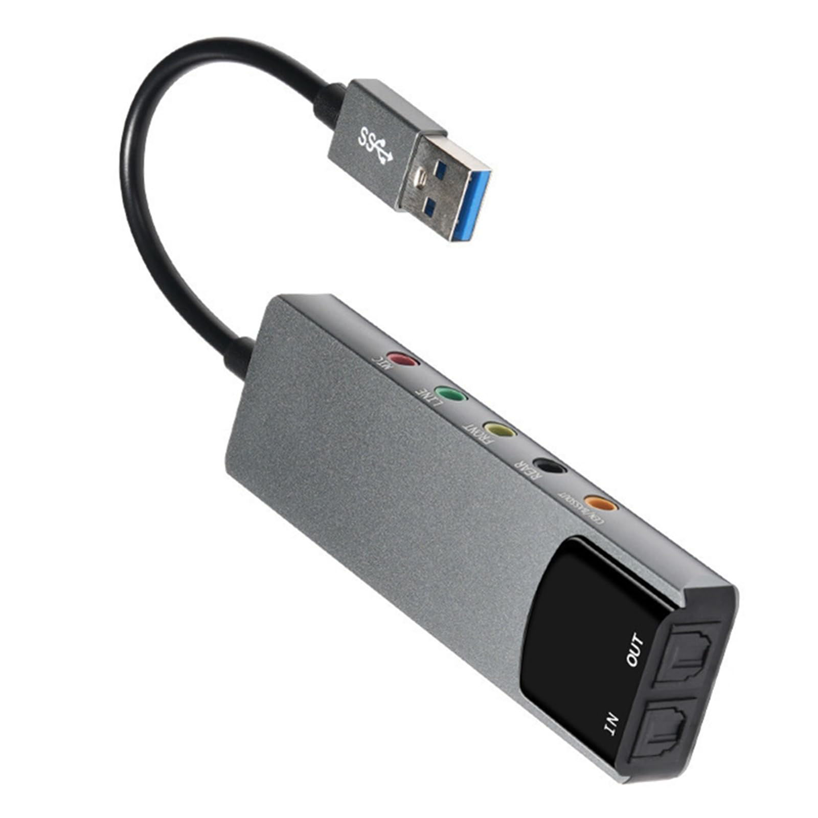 GetUSCart- USB to RJ45 External Sound Card, 5.1 Channels+Fiber SPDIF ...