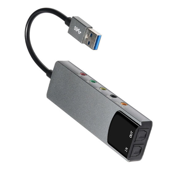 GetUSCart- USB to RJ45 External Sound Card, 5.1 Channels+Fiber SPDIF Output, Supports AES/EBU ...