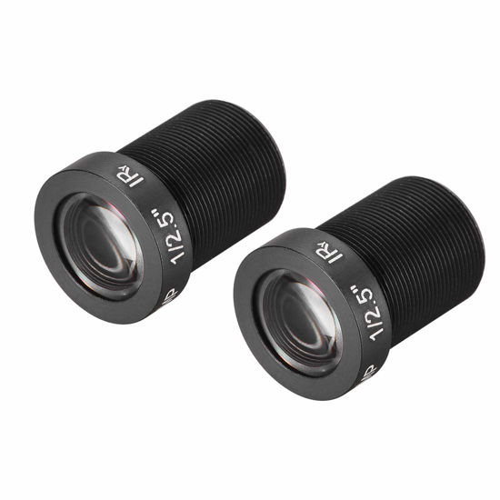 GetUSCart- uxcell 2 Pcs CCTV Camera Lens 12mm Focal Length 5MP F2.0 1/3 Inch Wide Angle for CCD ...