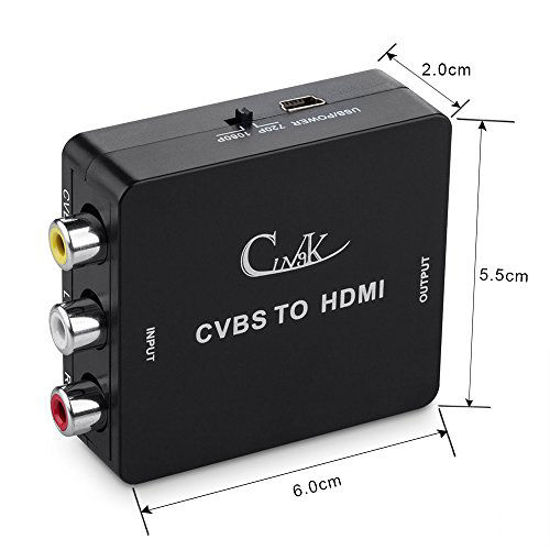 GetUSCart- RCA to HDMI, Cingk 1080P Mini RCA Composite CVBS AV to HDMI ...