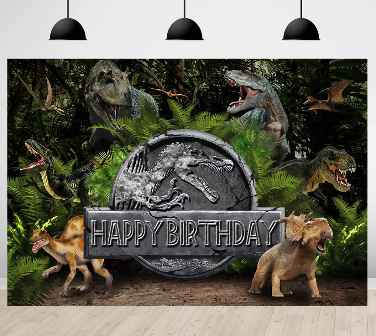 GetUSCart- Dinosaur Themed Backdrop for Kids Boys Happy Birthday Party ...