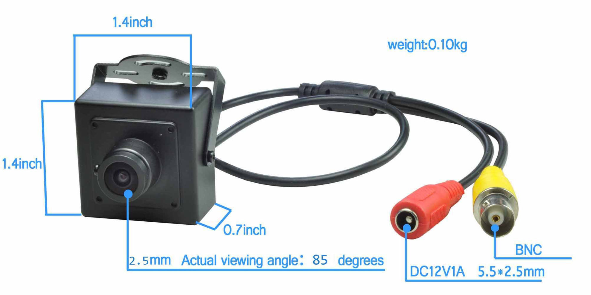 GetUSCart- BlueFishCam Wired Mini Analog CCTV Camera Wide Angle 2.5mm ...