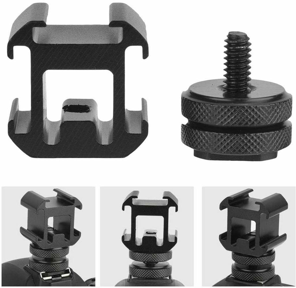 GetUSCart- Camera Hot Shoe Holder, Triple Hot Shoe Base Mount Adapter ...