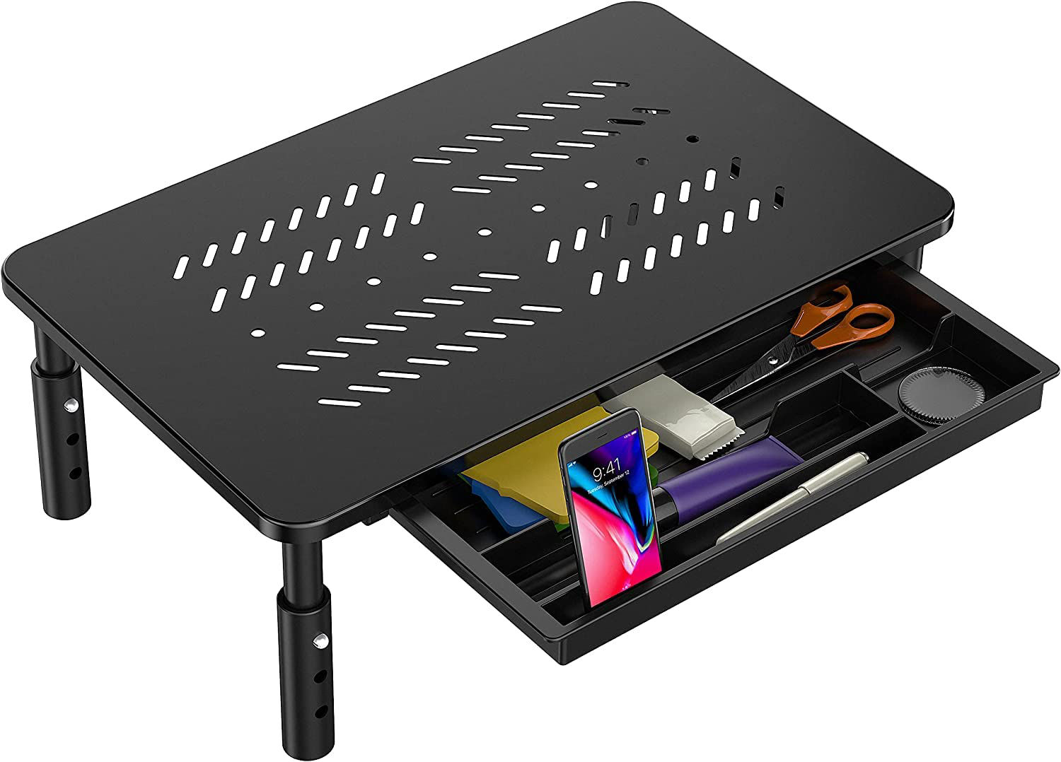 GetUSCart- FITUEYES Monitor Stand with Drawer - Adjustable Computer ...