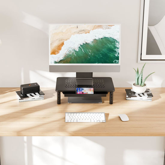 GetUSCart- FITUEYES Monitor Stand with Drawer - Adjustable Computer ...