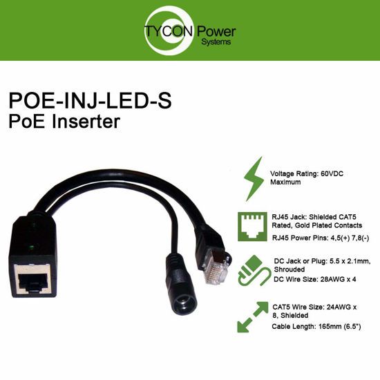 GetUSCart- Tycon Systems POE-INJ-LED-S Passive POE Injector with Led ...