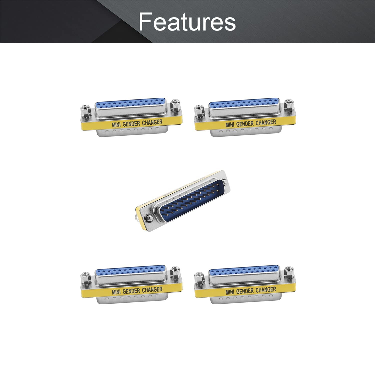 GetUSCart- Fielect 10Pcs 25 Pin VGA Gender Changer Coupler Adapter DB25 2-Row Female to Male ...