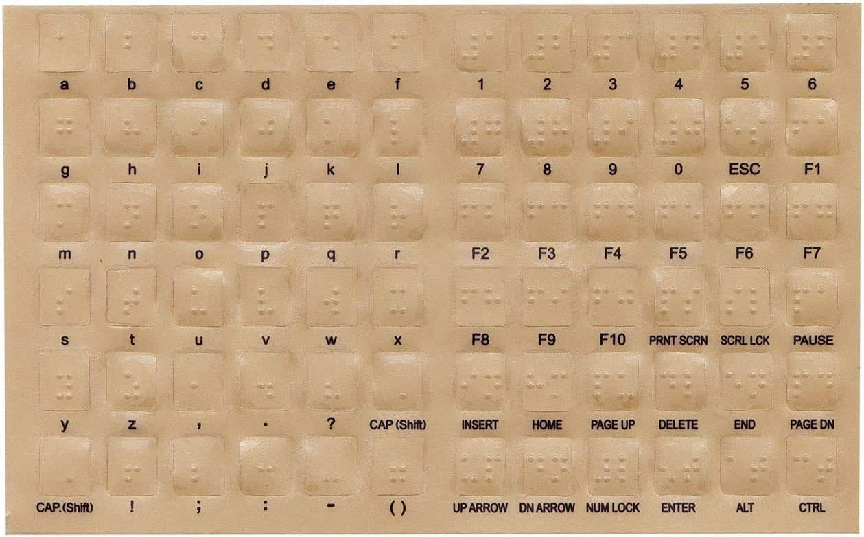 GetUSCart- Transparent Braille Computer Keyboard Overlays Stickers ...