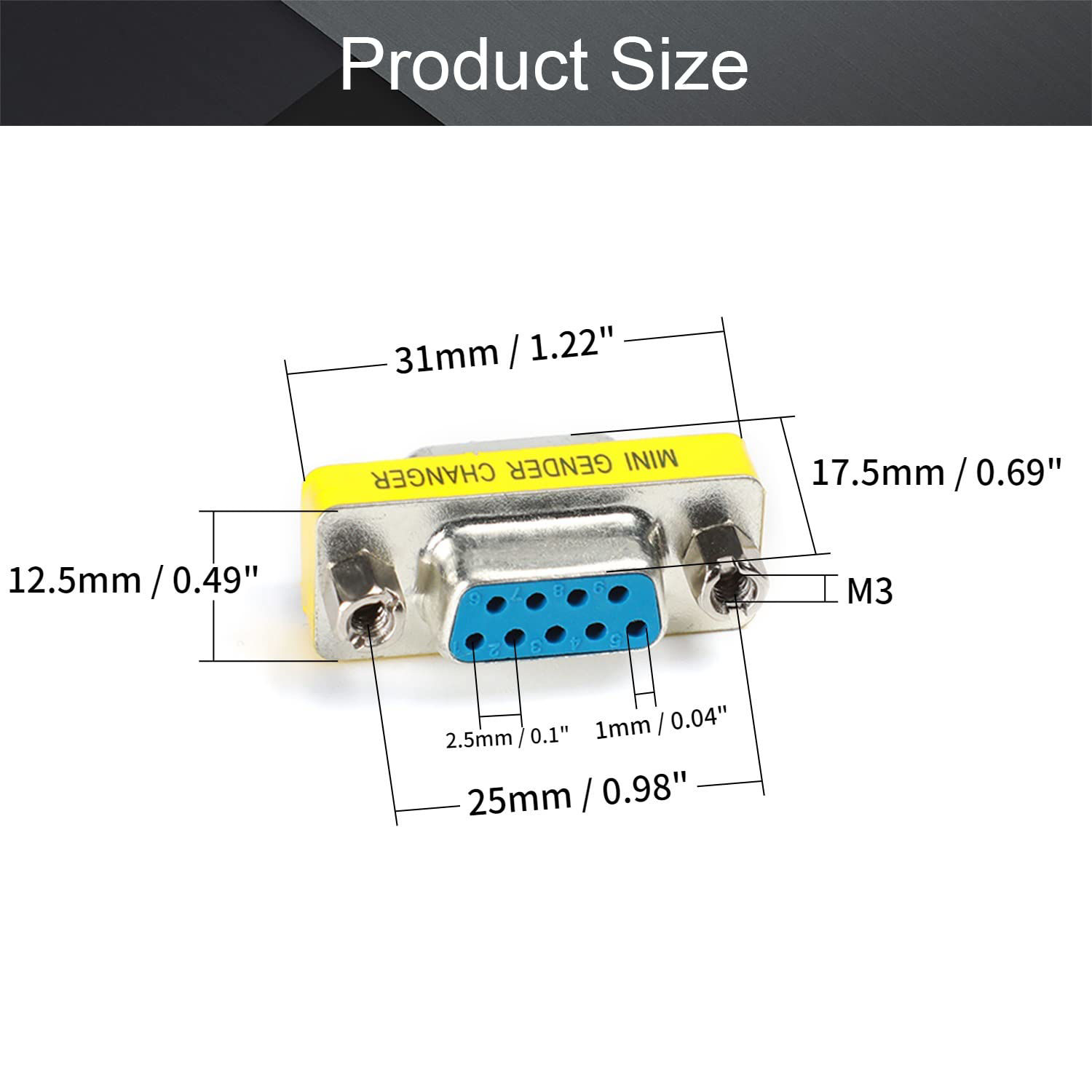 GetUSCart- Fielect DB9 VGA Gender Changer 9 Pin Female to Female 2-Row ...