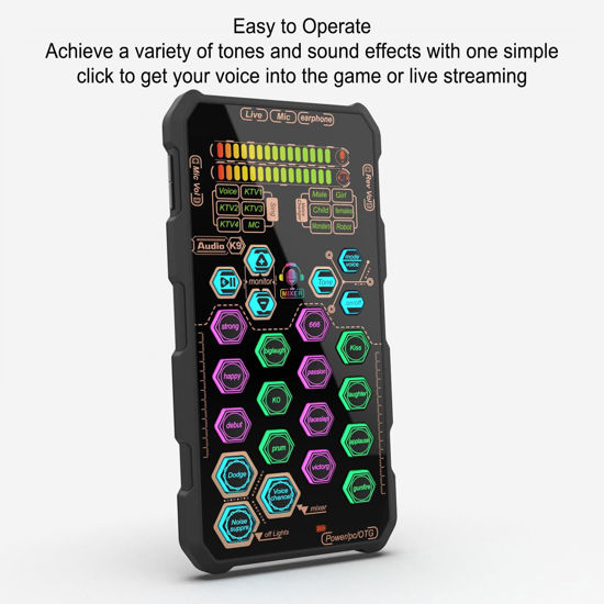 GetUSCart- Portable Sound Card, K9 Live Sound Card Audio Mixer Voice ...