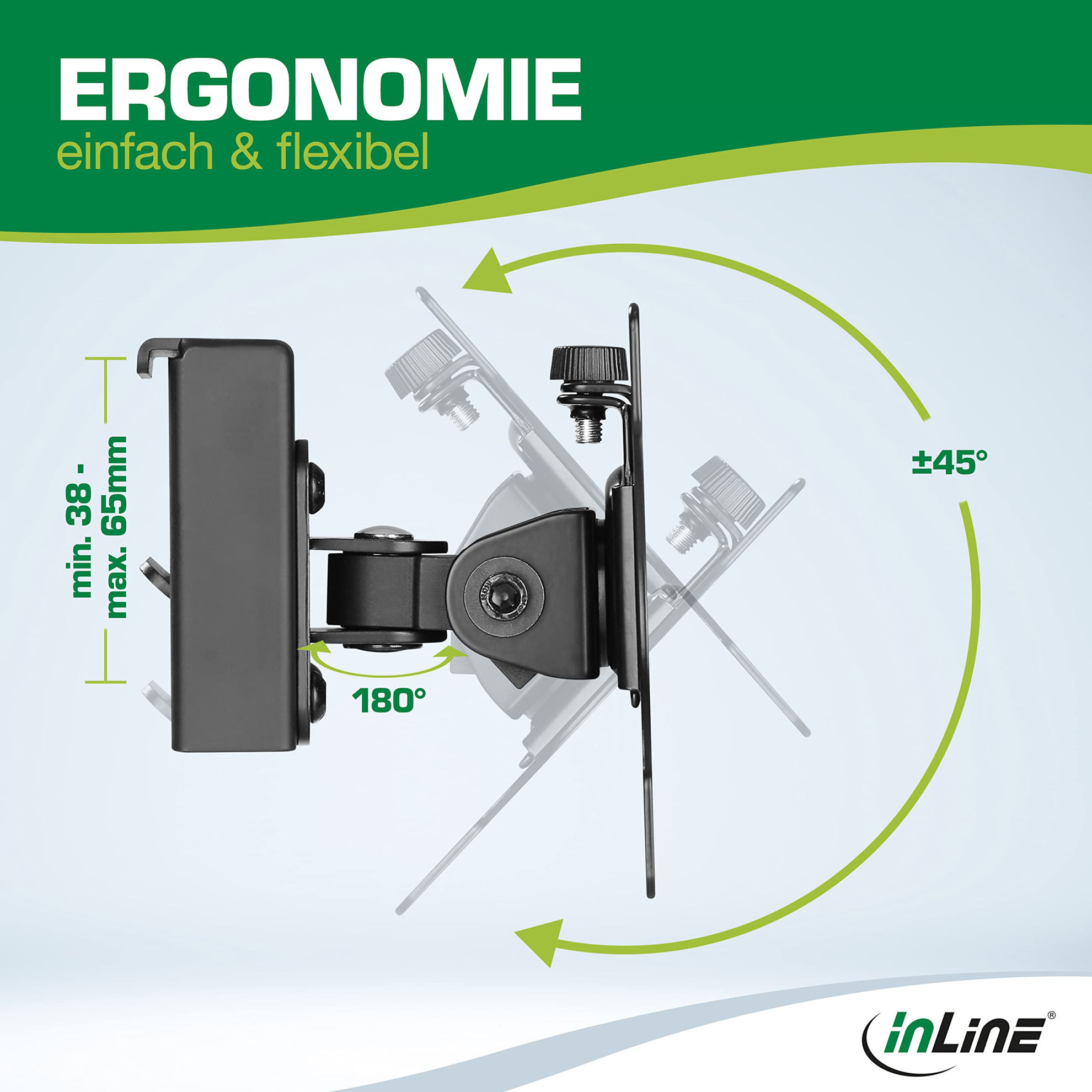 GetUSCart- InLine Slatwall 23183A Monitor Bracket Short Wall Mount for ...
