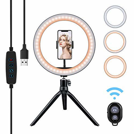 GetUSCart- Ring Light, BEACON 10" LED Ring-Light-with-Tripod-Stand and ...