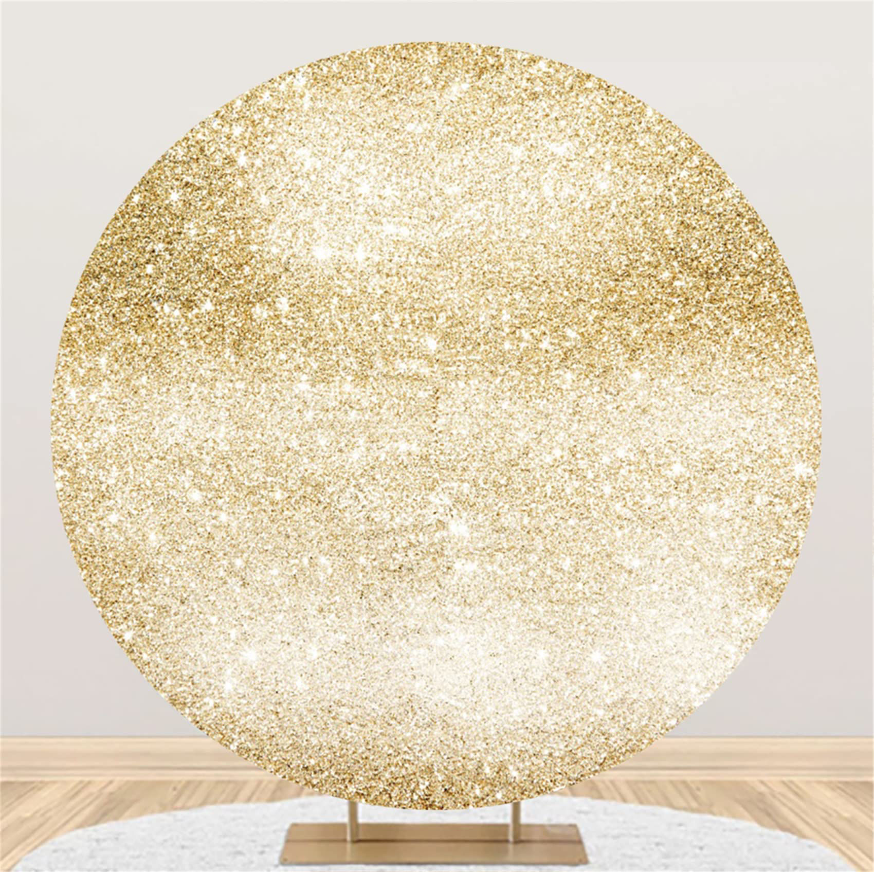 GetUSCart- Leowefowa Glitter Golden Round Backdrop Cover 6x6ft ...