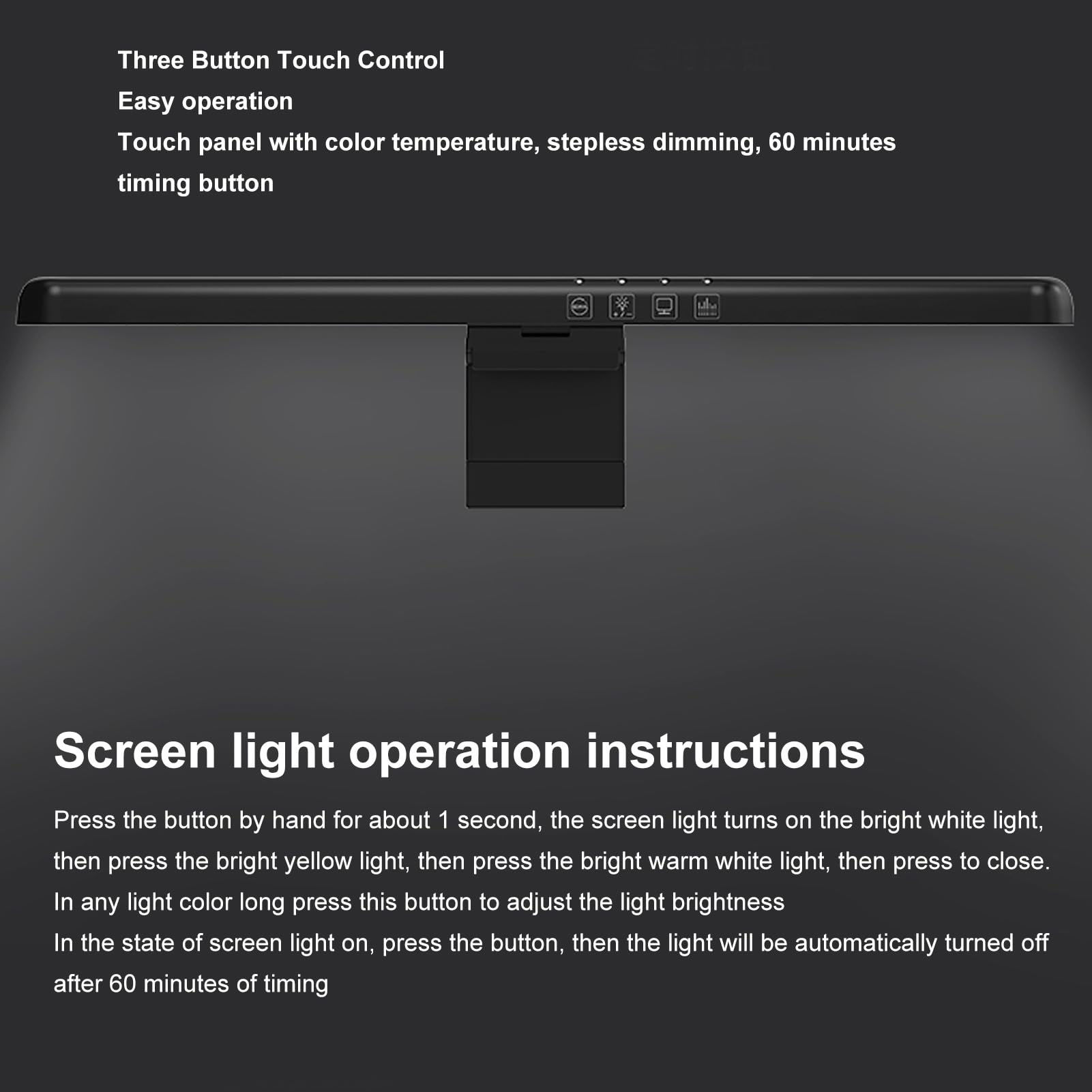 GetUSCart- Curved Monitor Light Bar, 3 Color Temperature LED Computer ...