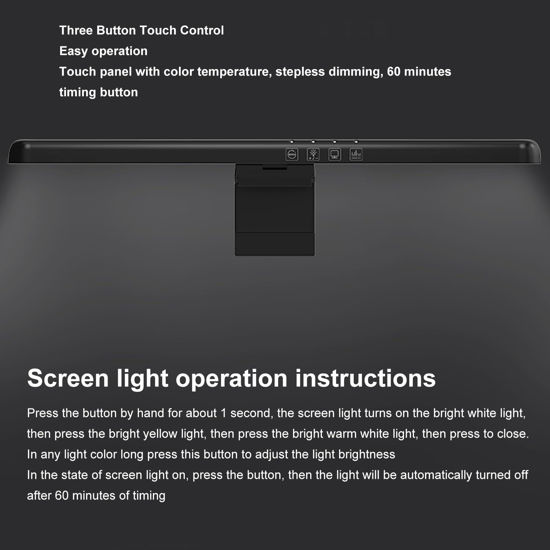 GetUSCart- Curved Monitor Light Bar, 3 Color Temperature LED Computer ...