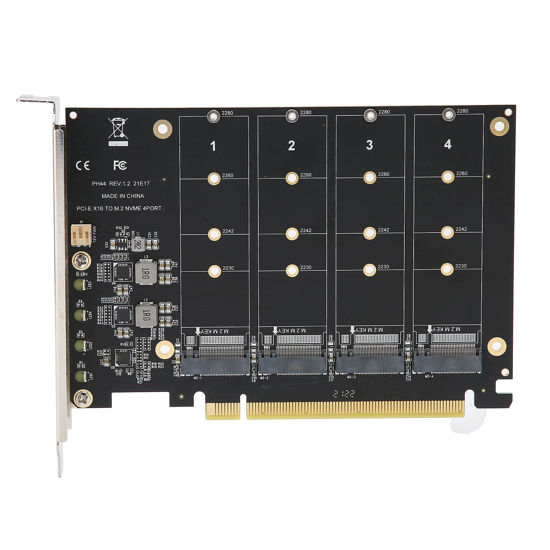 GetUSCart- M.2 PCIe Adapter, 4 Port M.2 NVMe SSD to PCIE X16 M Key Hard ...