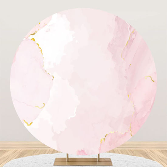 GetUSCart- Laeacco Pink Marble Round Backdrop 5x5ft Polyester Natural ...