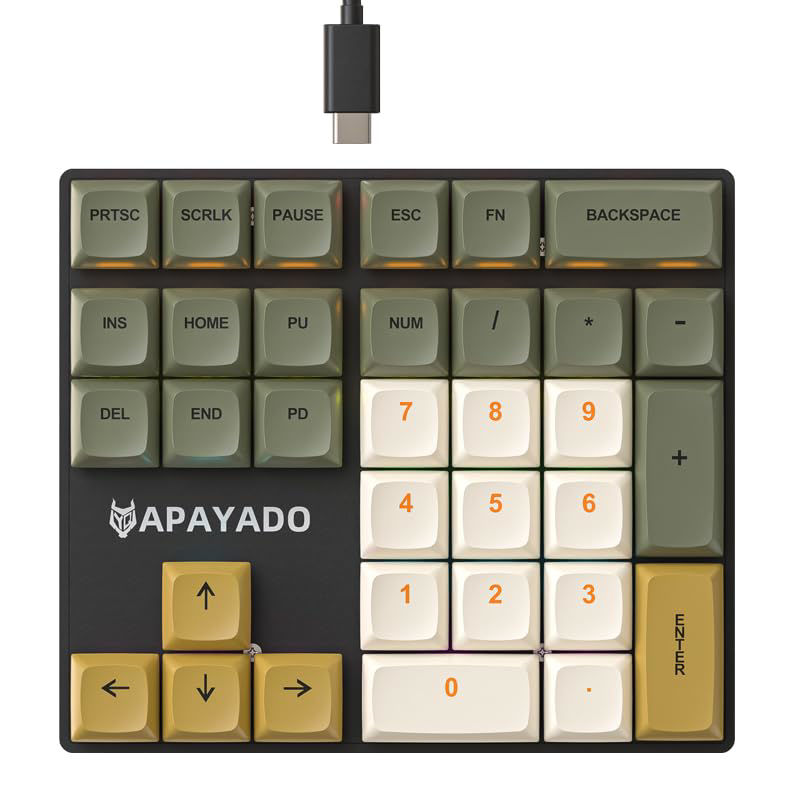GetUSCart- Mechanical Number Pad, 33 Key Mini Hot Swappable Numpad ...