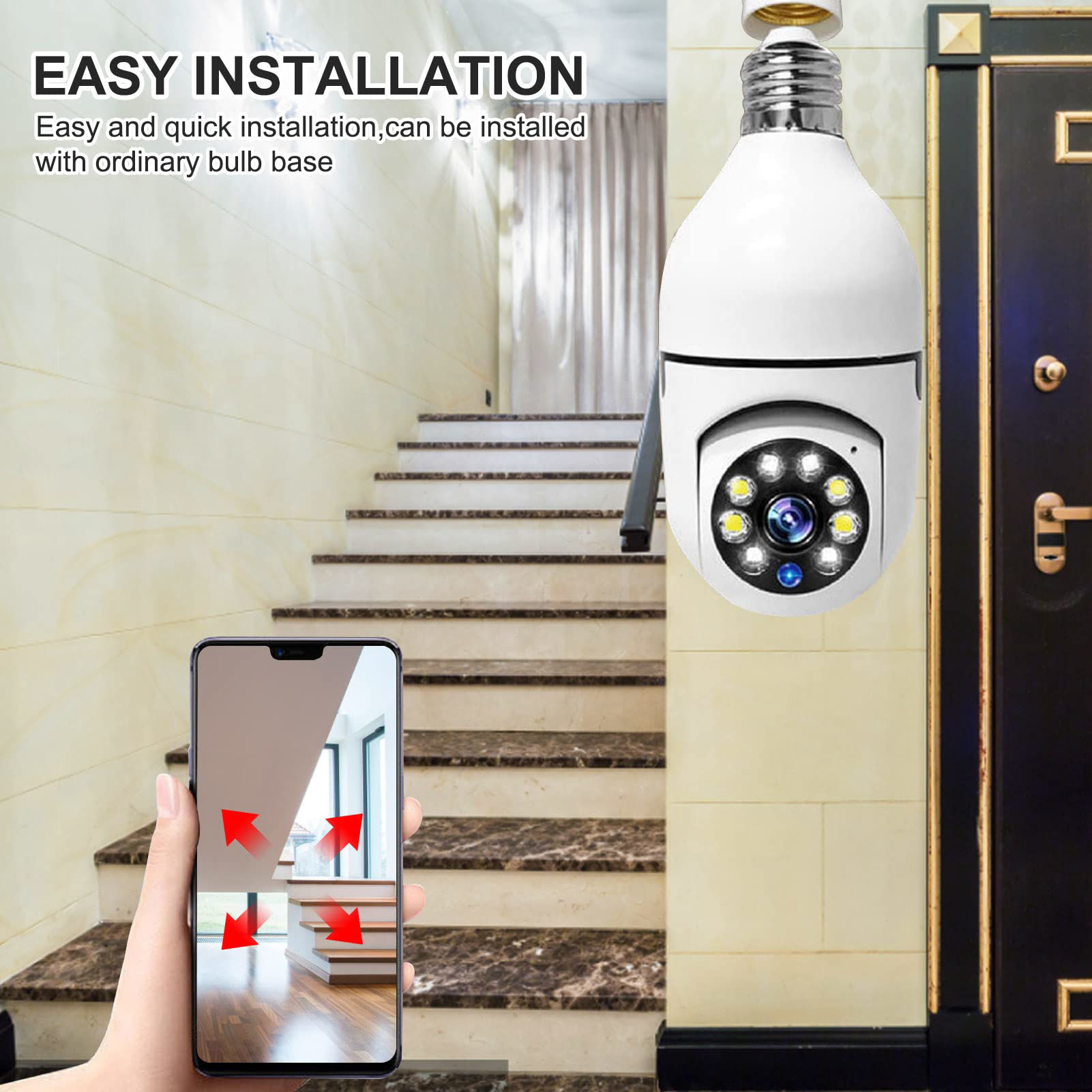 GetUSCart- 1080p Light Bulb Security Camera 5g 2.4ghz Security Cameras ...