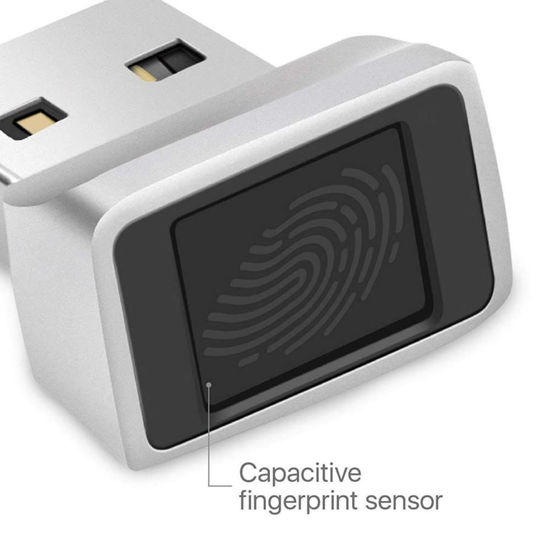 GetUSCart- TECKEEN Security USB Fingerprint Key Reader - Windows Hello, Anti-Spoofing, Silver ...