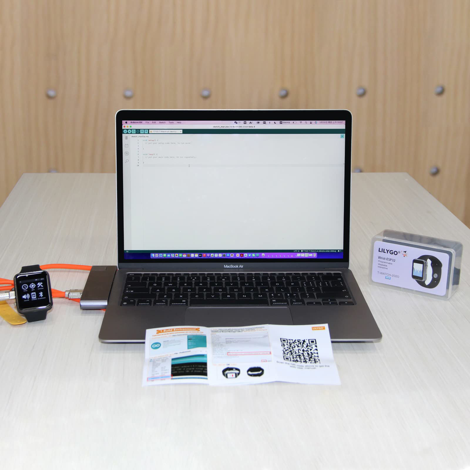 GetUSCart- LILYGO TTGO T-Watch 2020 V3 ESP32 Programmable Watch Touchable Dstike Deauther Watch ...