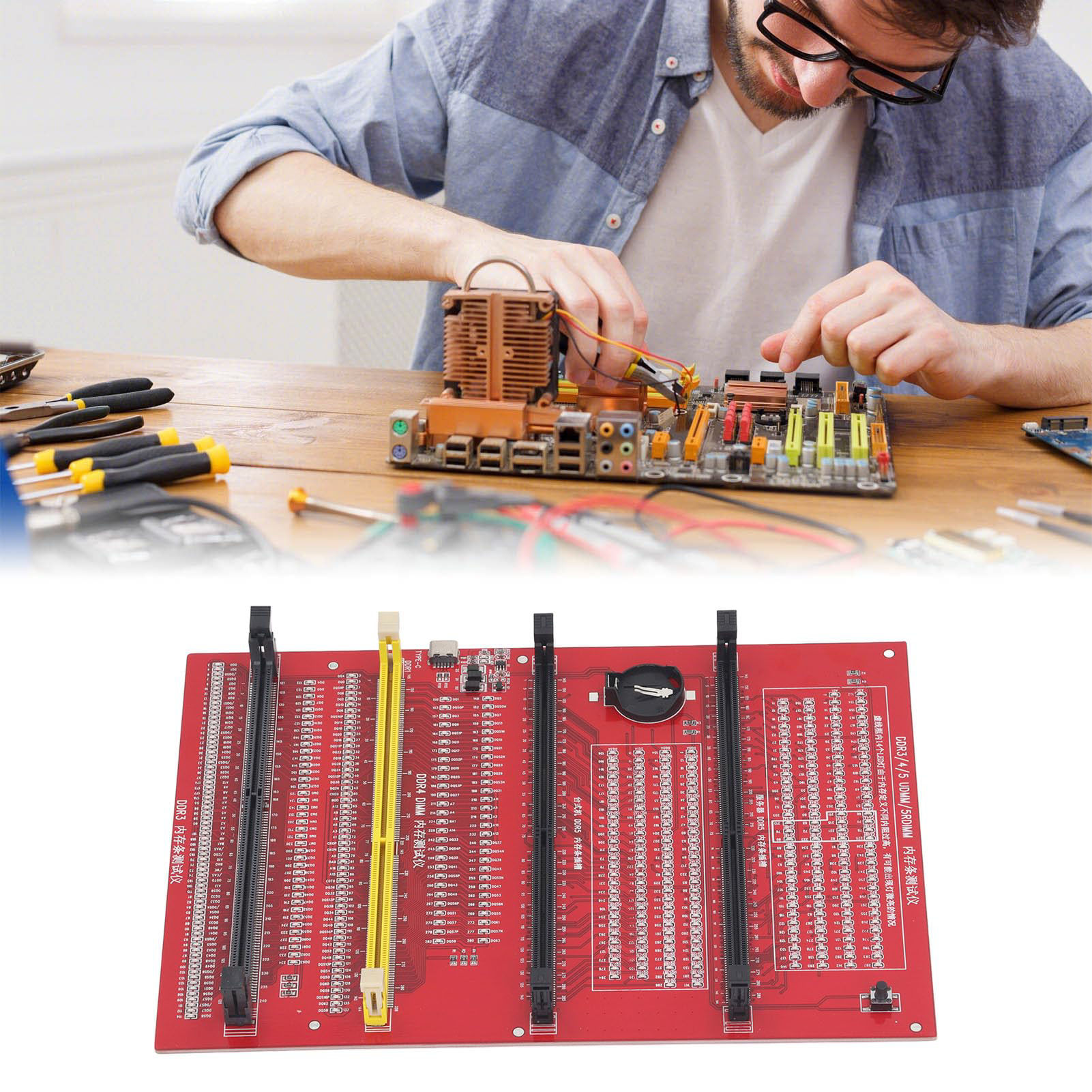 Getuscart Memory Tester Desktop Ddr3 Ddr4 Ddr5udmm Ddr5rdimm Analyzer Card Led Indicators