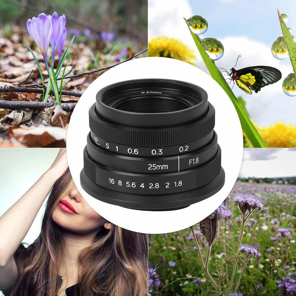 GetUSCart- Digital 25mm F1.8 Lens, E Mount Manual Portrait Fixed Focal Lens Adjusted Manually ...