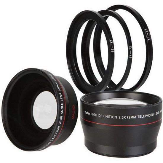 GetUSCart- Vivitar 72MM Telephoto and Wide Angle Lens Adapter Kit