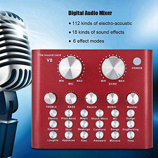 GetUSCart- External Sound Card, V8 USB Audio Mixer Mobile Computer PC ...