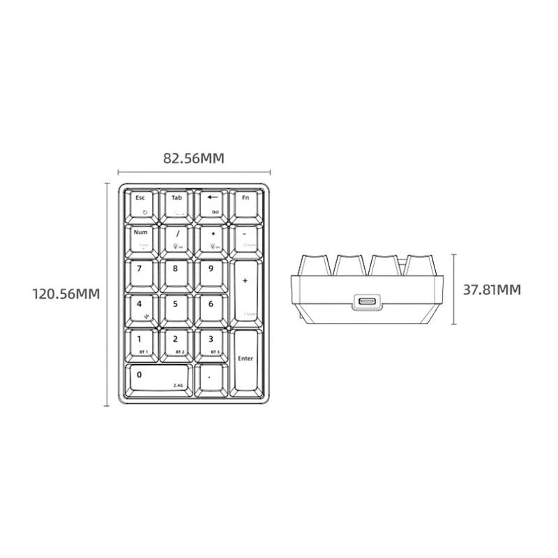 GetUSCart- daixiahu K21 Wireless Three-Mode Transparent External ...