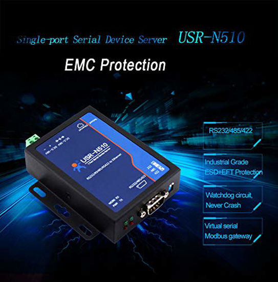 GetUSCart- USR-N510 RS232 RS485 RS422 10/100Mbps Industrial Serial Ethernet Converter High-Level ...